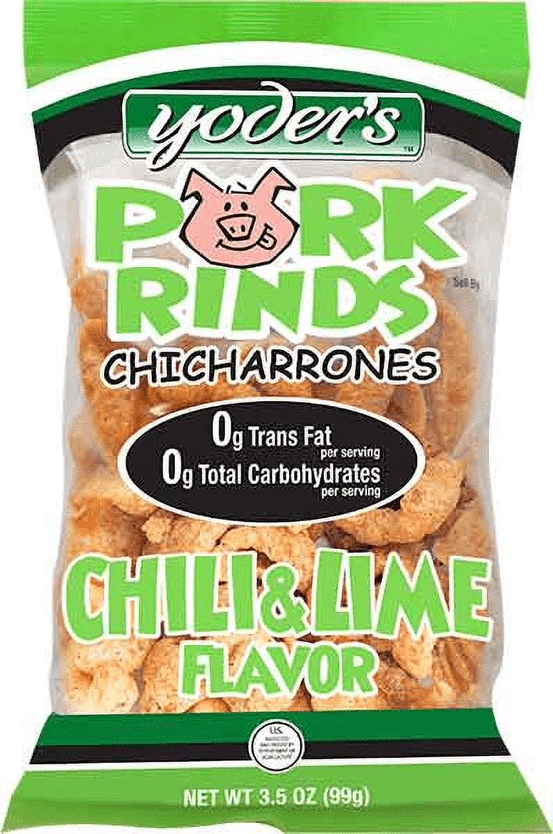 Yoder's Chili Lime Pork Rinds (Chicharrones), 12-Pack 3.5 oz. Bags ...