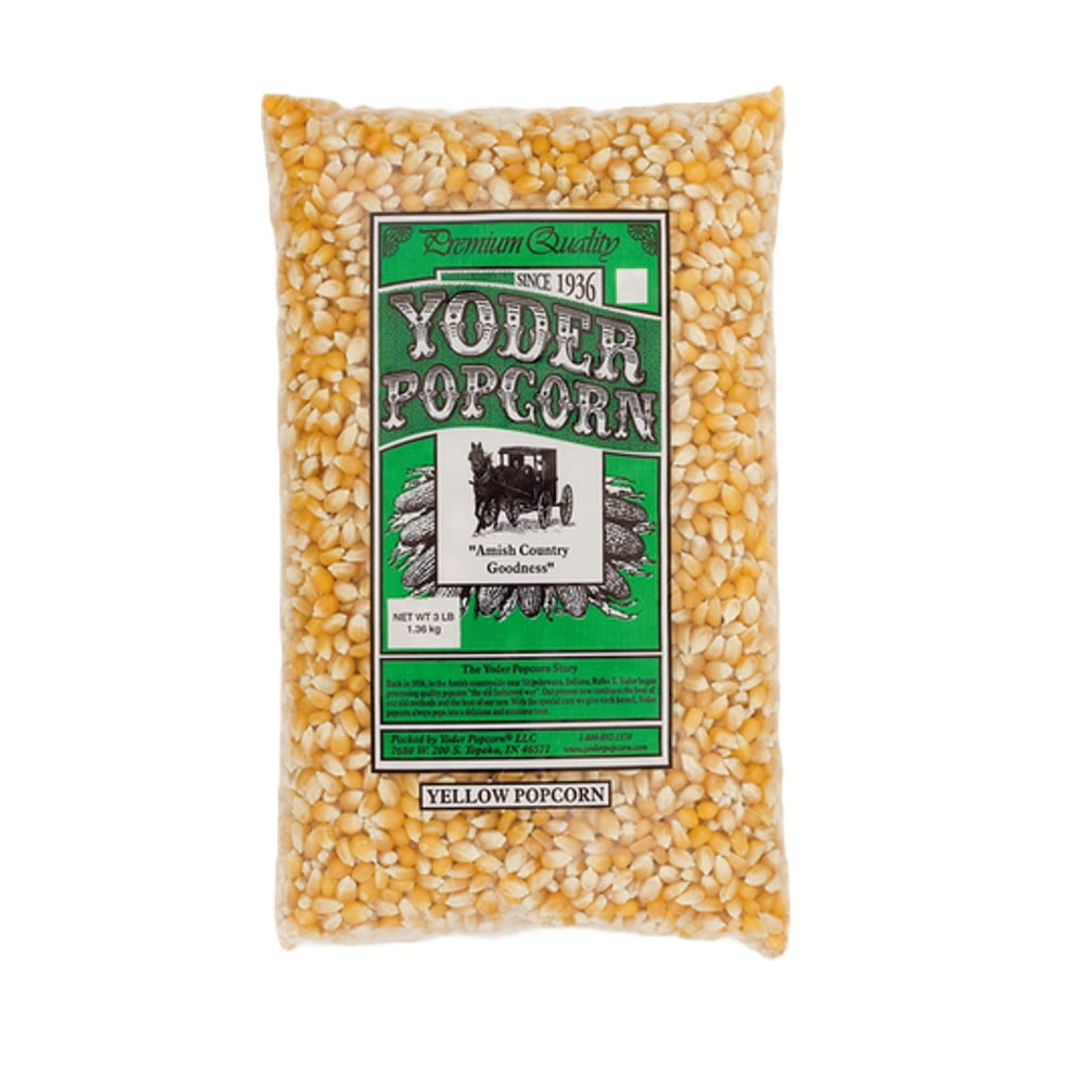 Yoder's Traditional Large Yellow Kernel Popcorn, USA Grown, 6 Pound Bag ...