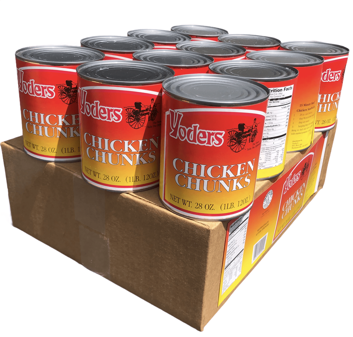 Yoders Canned Chicken Chunks - 12 Cans, 28oz, Long Shelf Life ...