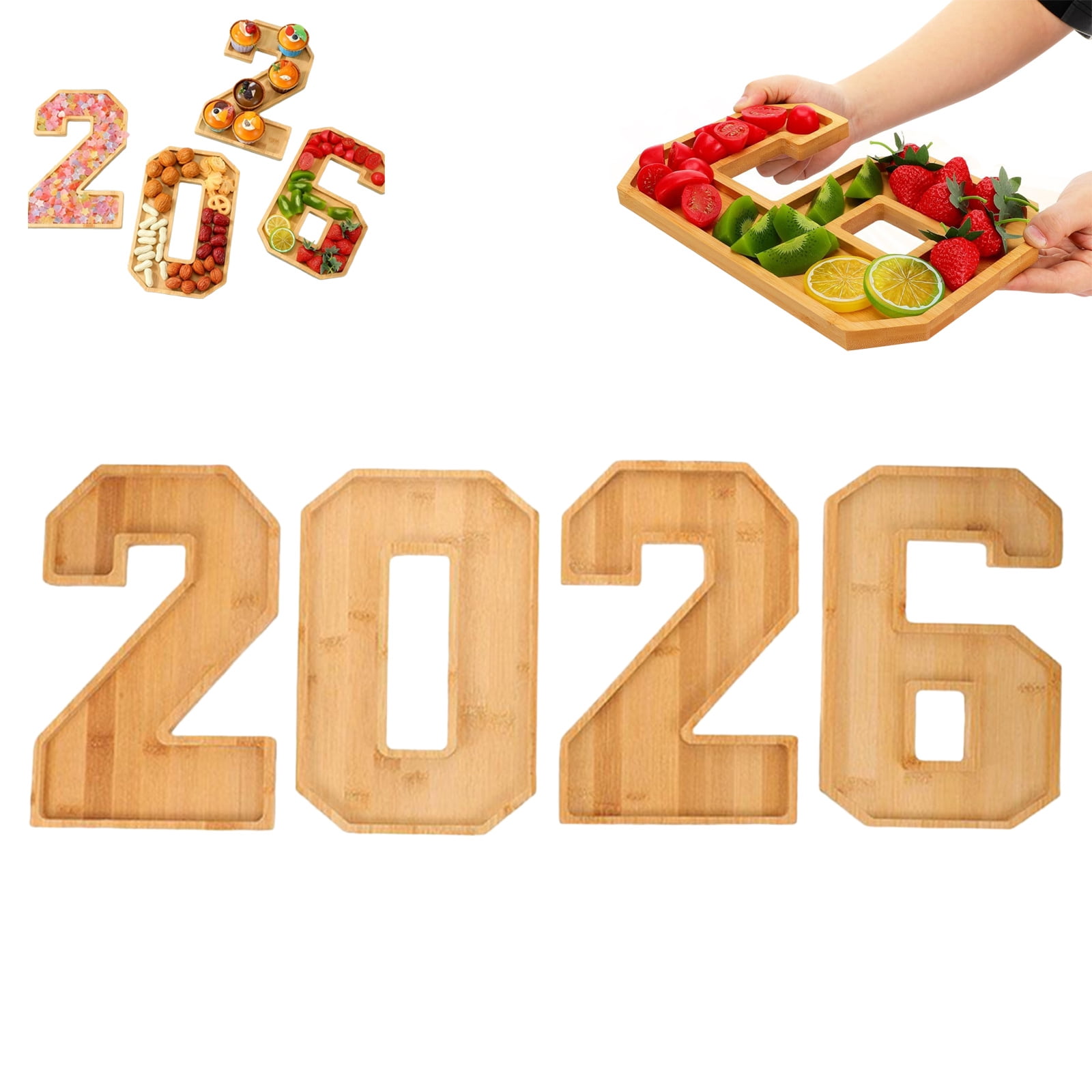 YoeXGDS 1 Set 4PCS 2026 Charcuterie Numbers Fillable Wooden Serving ...