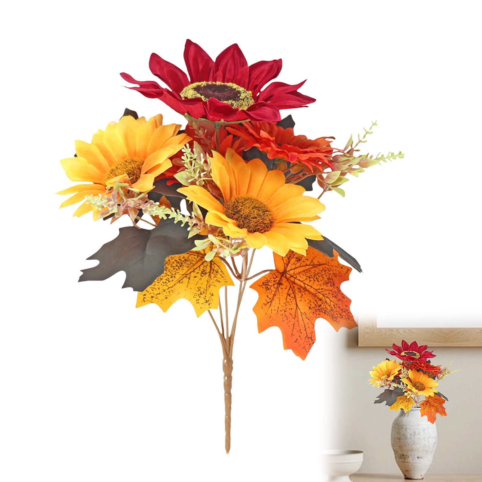 YoeXGDS 13inch Fall Flowers Artificial for Decoration, Maple Leaves ...