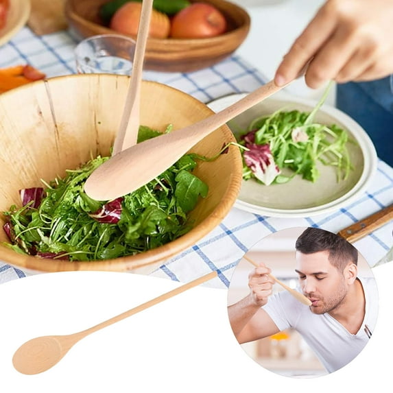 YoeXGDS 1PC Long Wooden Spoons for Cooking, 12 Inch Long Handle Mixing ...