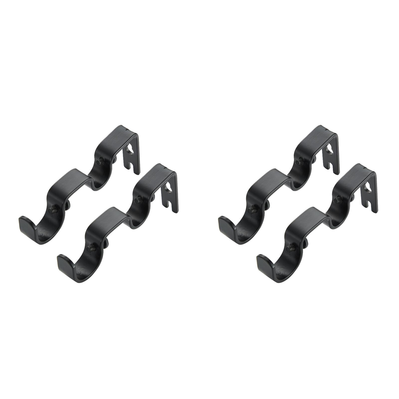 YoeXGDS Double Curtain Rod Bracket,2 Pair Metal Curtain Rod Hooks for ...