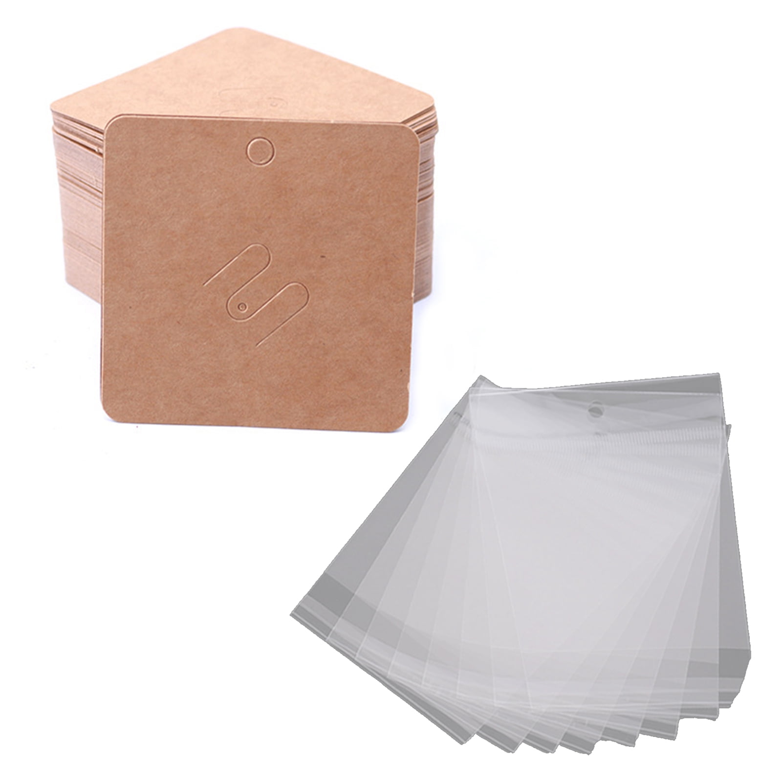 Yoetaun 100Pieces/ Brooches Display Card Kraft Paper-Tag Jewelry ...