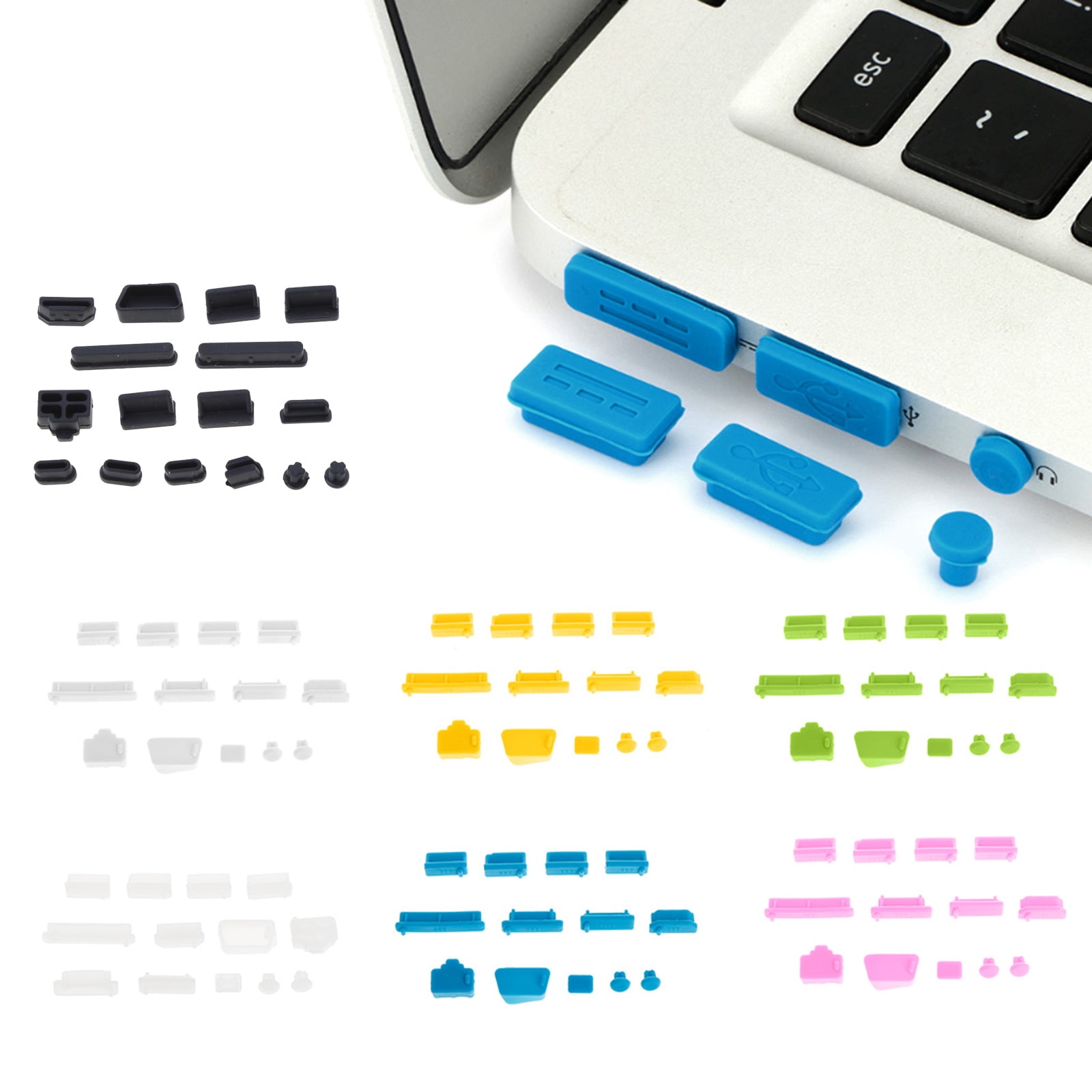 Yoetaun 13PieceS Plugs Soft Silicone Data Port USB Protector Set Laptop ...