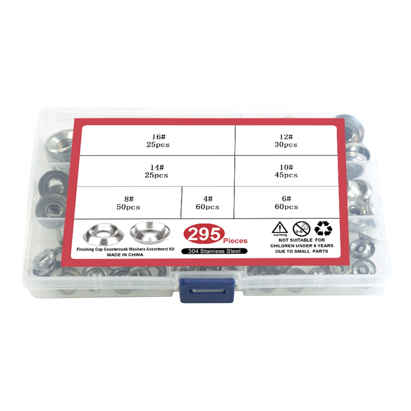 Yoetaun 295Pieces Steel Finish Washers Set Countersunk Designs Cup ...