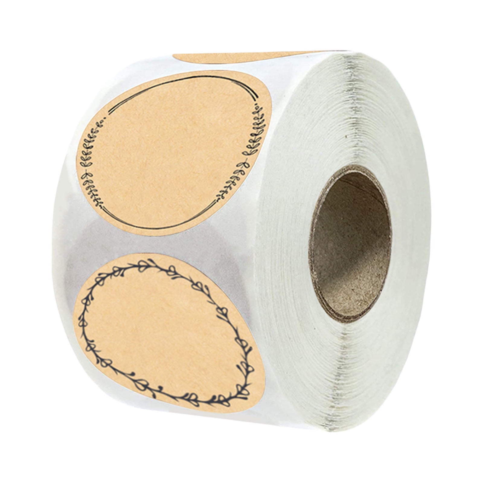 Yoetaun 500Pieces Adhesive Brown Round Sticker for Writing Organizing ...