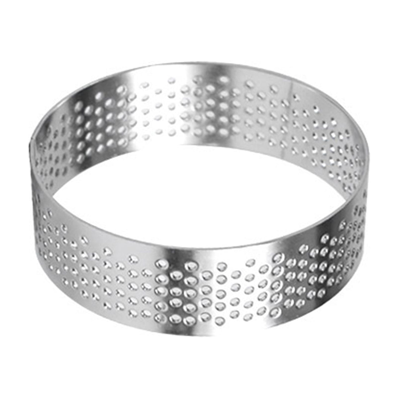 Yoetaun Circular Tart Ring French Dessert Stainless Steel Perforated ...