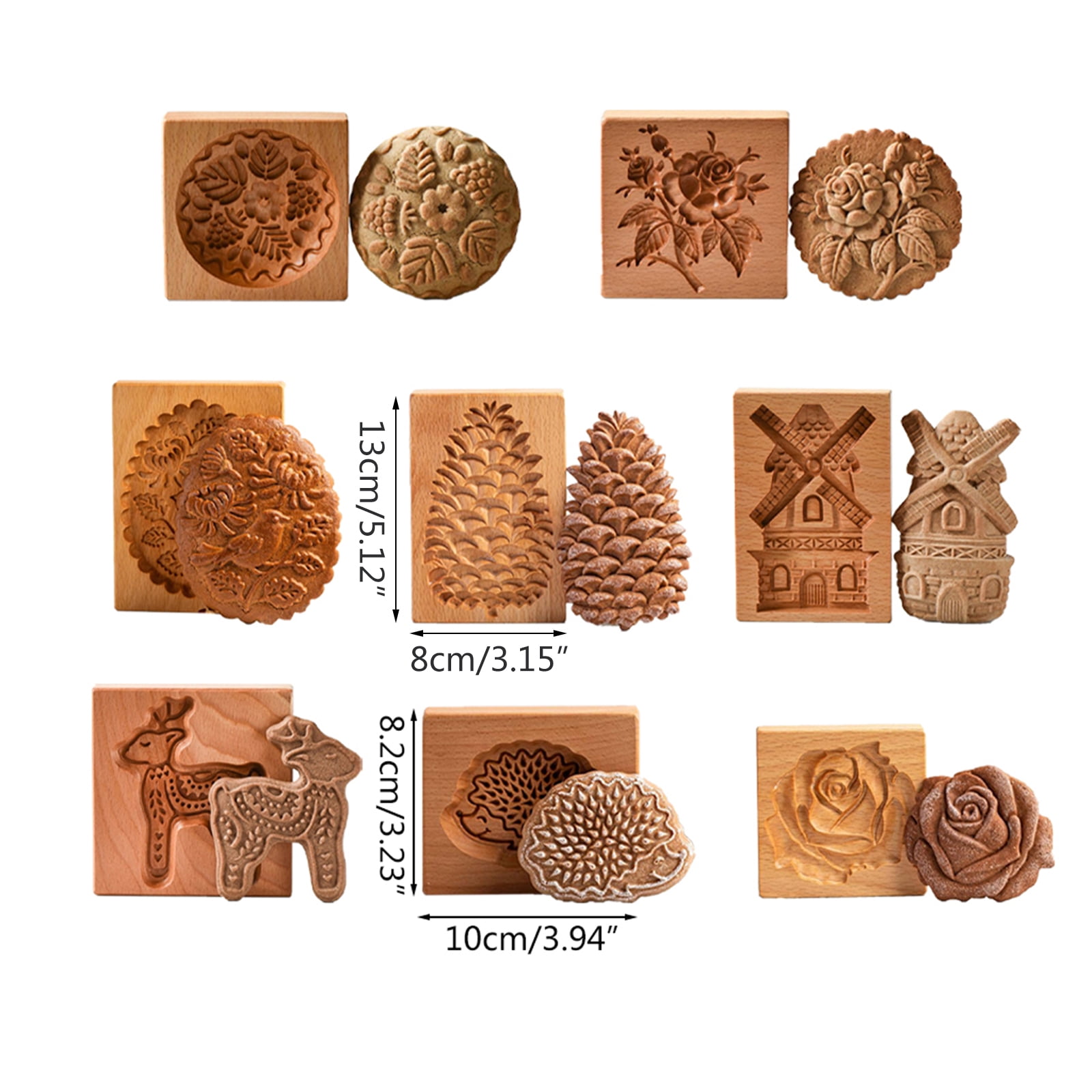 Yoetaun Cookie Mold Cutter Funny Wooden Cookie Molds for Baking Cookie ...