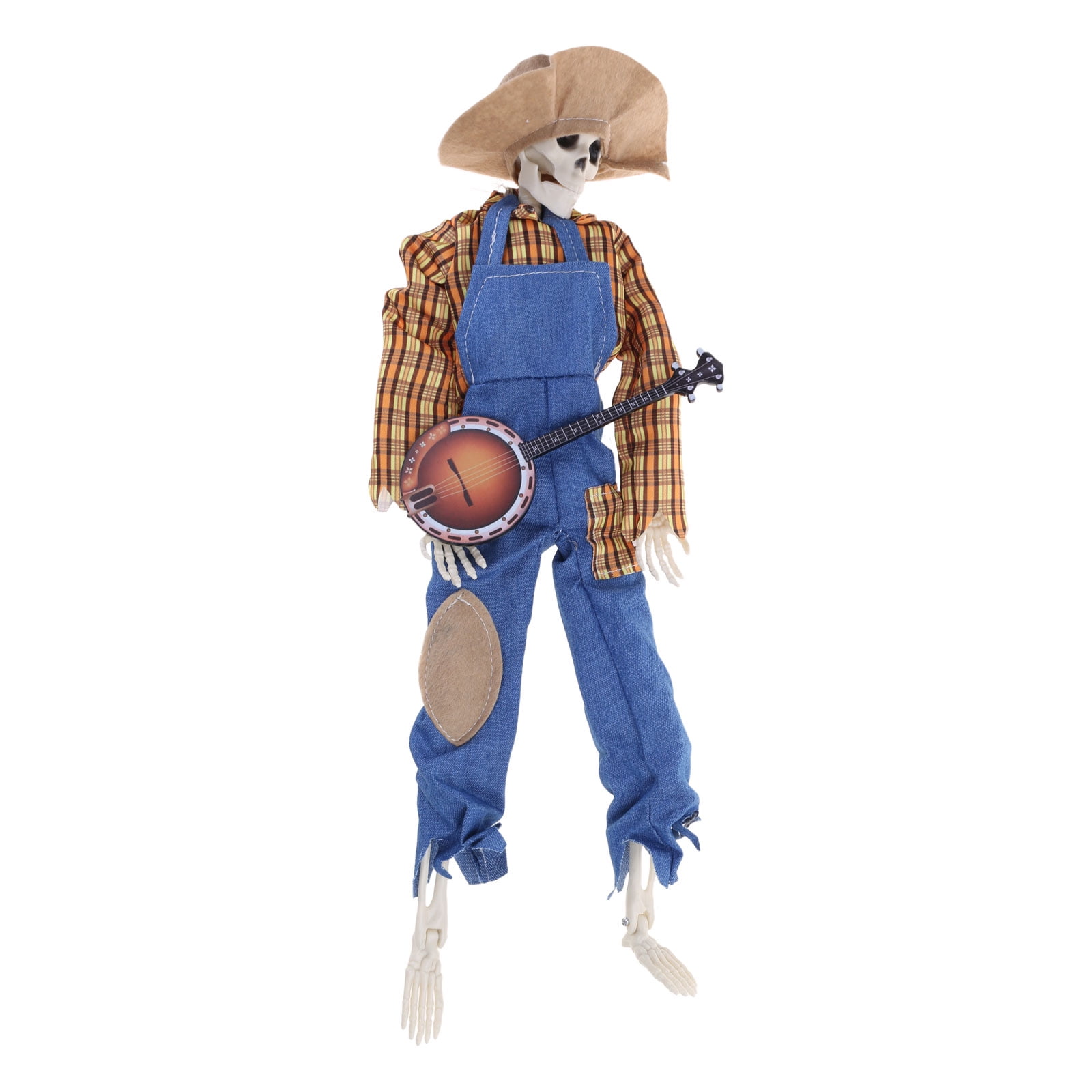 Yoetaun Funny Animated Banjo Skeleton, Cowboy Skull Statue, Animated ...
