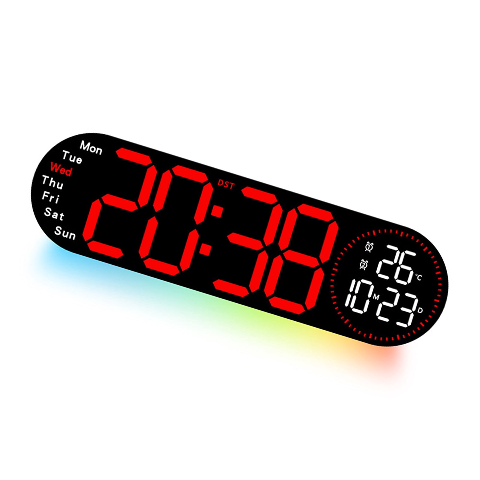 Yoetaun LED Digital Clock Wall &Desk Mount Alarms Clock with Adjustable ...