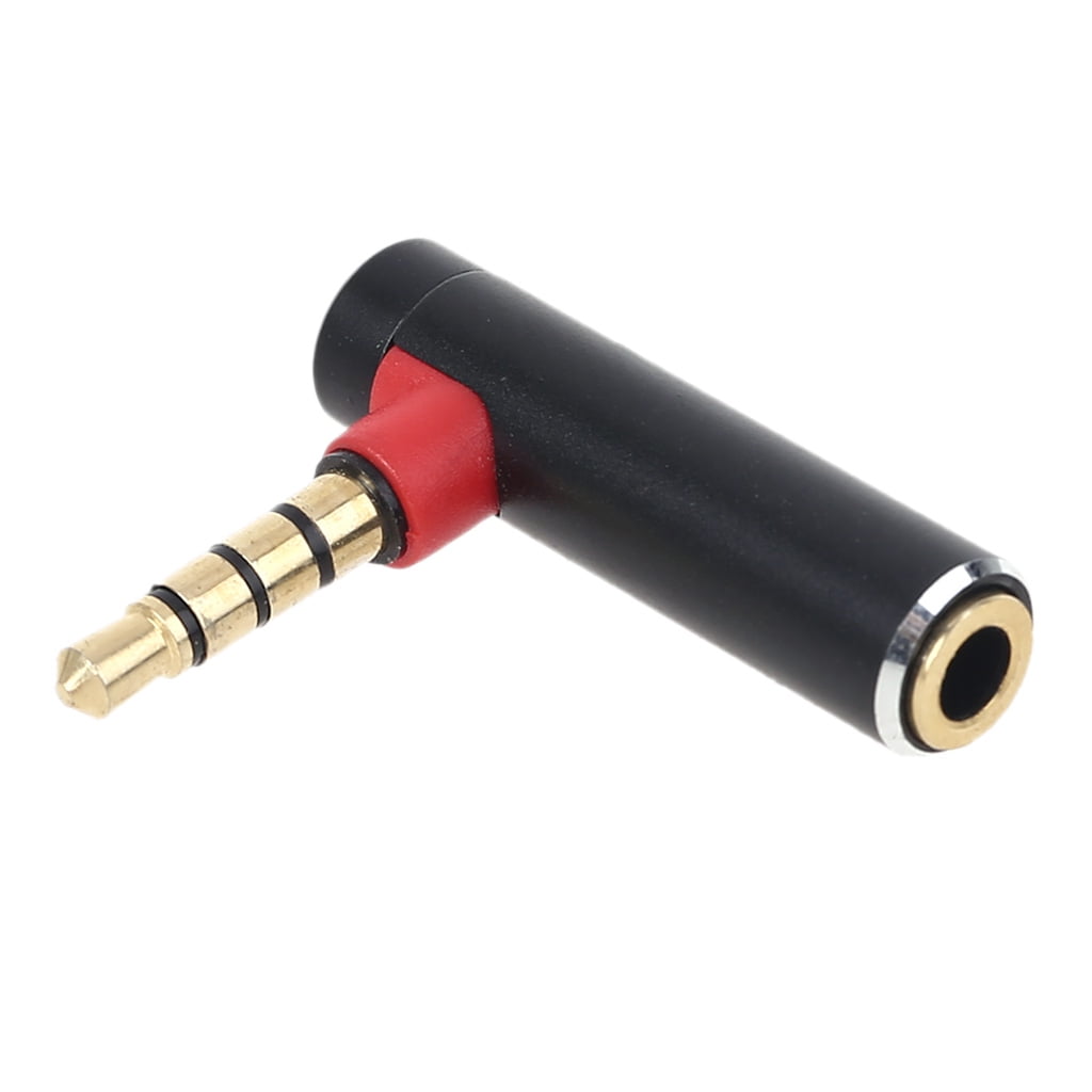 Yoetaun Metal 90 Degree L Shape 4 Poles 3.5mm Male to Female Headphone ...