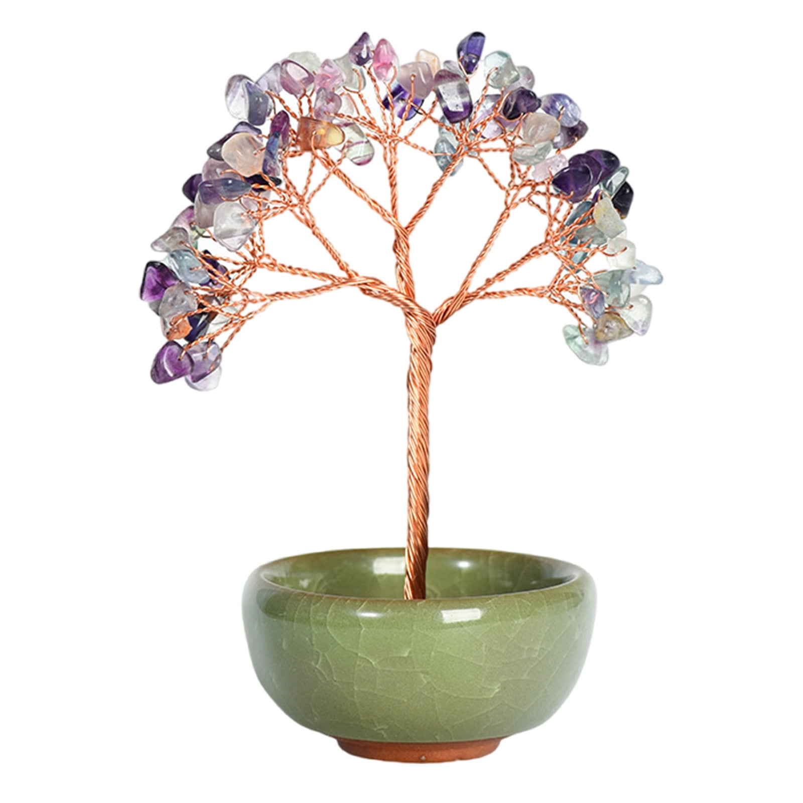 Yoetaun Miniature Crystal Tree Gemstones Bonsais Tree Ornament for ...
