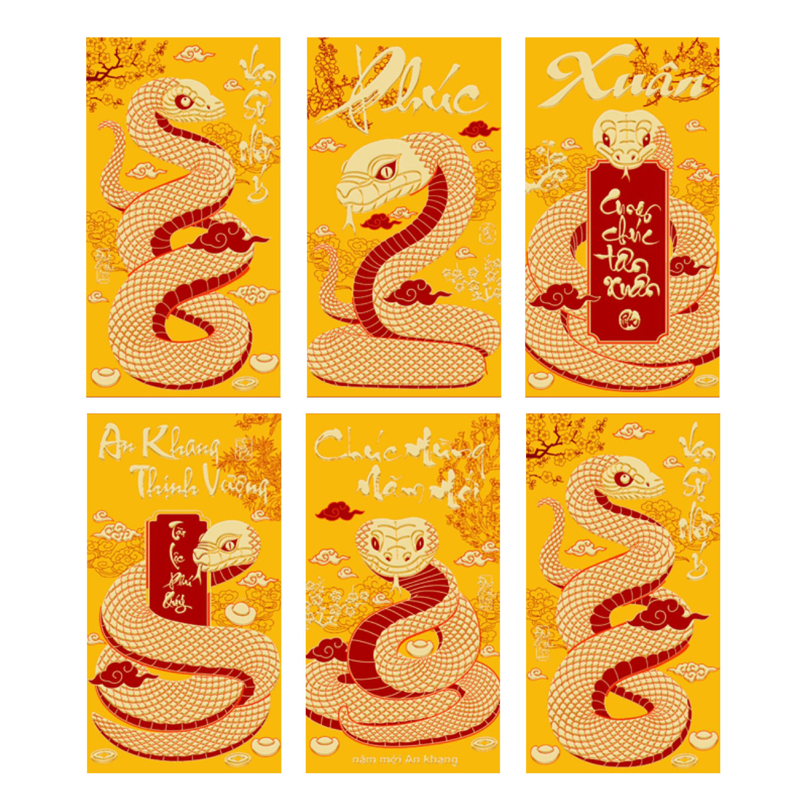 Yoetaun Pack Of 6 Chinese New Year Redness Envelopes for 2025 Snake ...