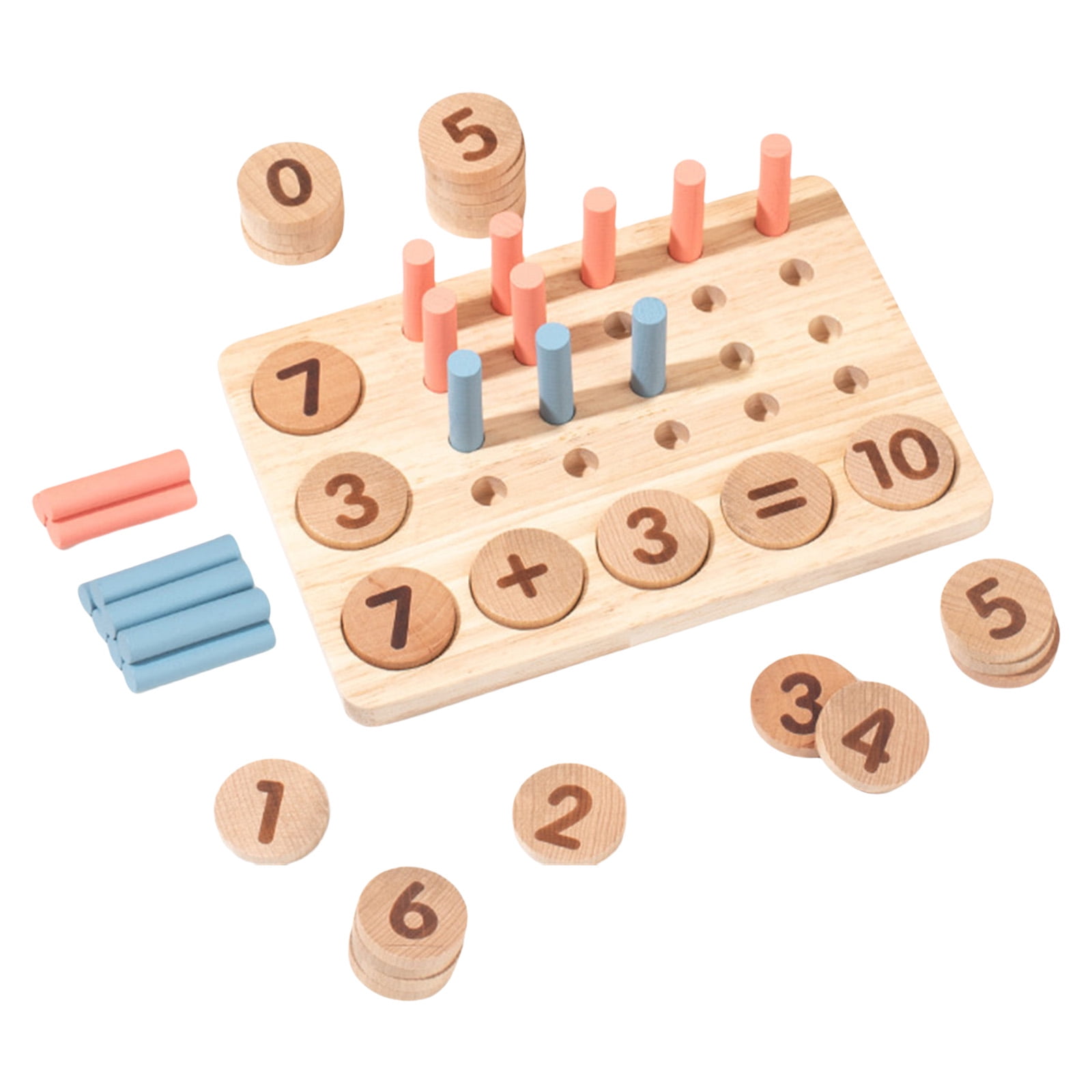 Yoetaun Wooden Counting Peg Board For Kids Math Learning And Number ...