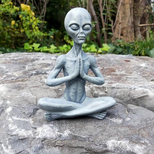 Yoga Alien Statue - Sci-fi Outer Space UFO Figure, Resin Alien Home ...