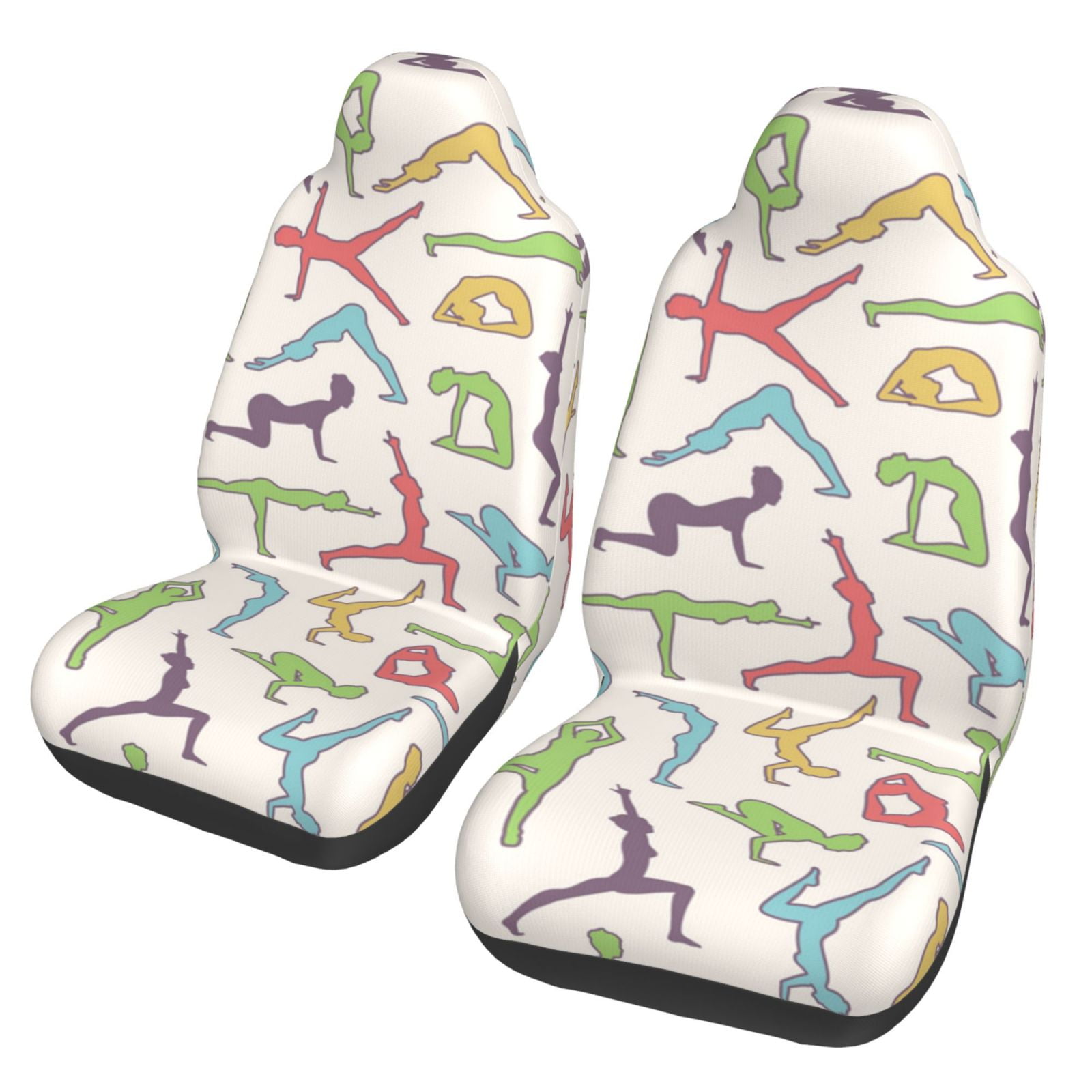 Yoga Asanas Poses Car Seat Cover 2 Pcs Auto Front Bucket Seats ...