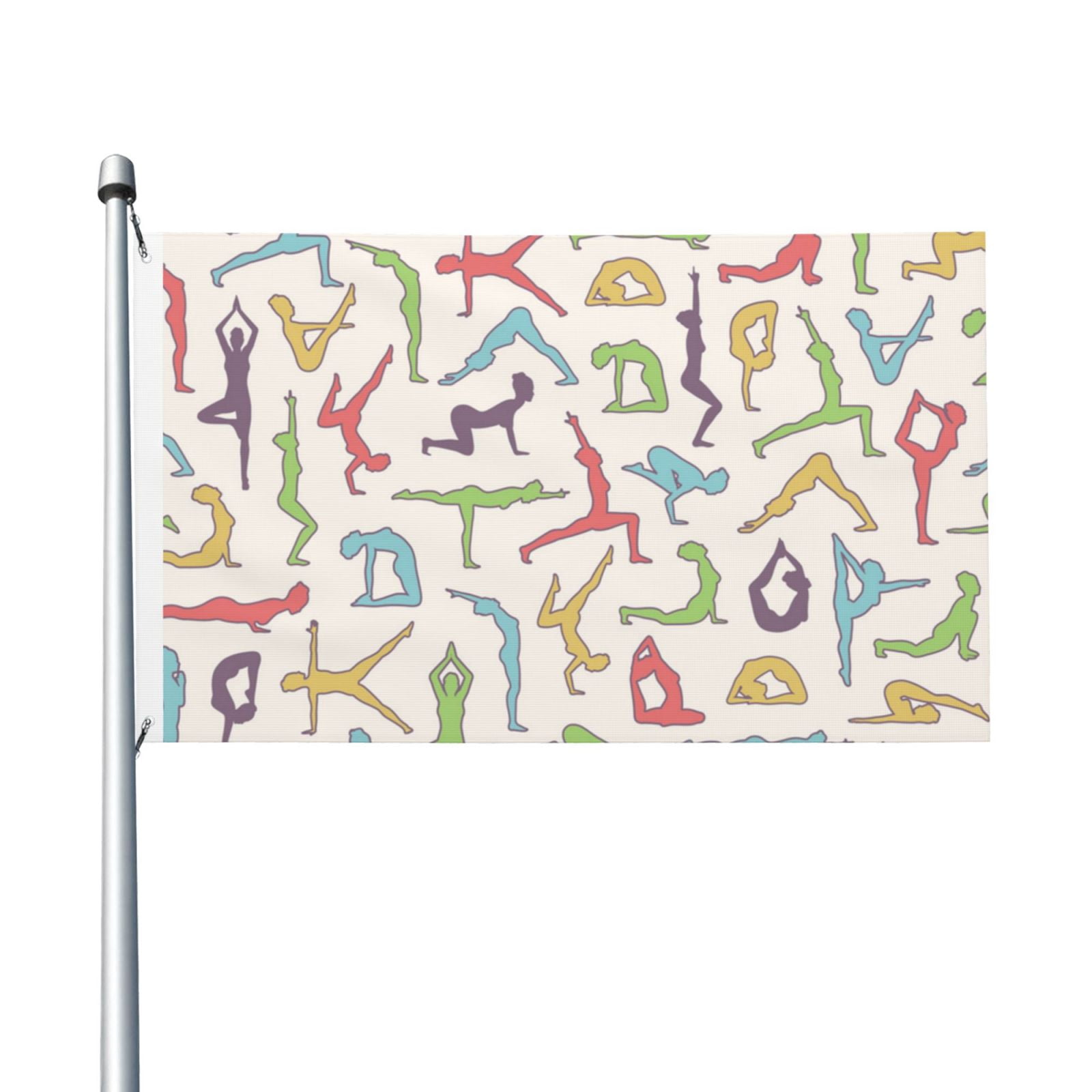Yoga Asanas Poses Flag 3X5 Ft Garden Yard House Flags Banner Sign ...