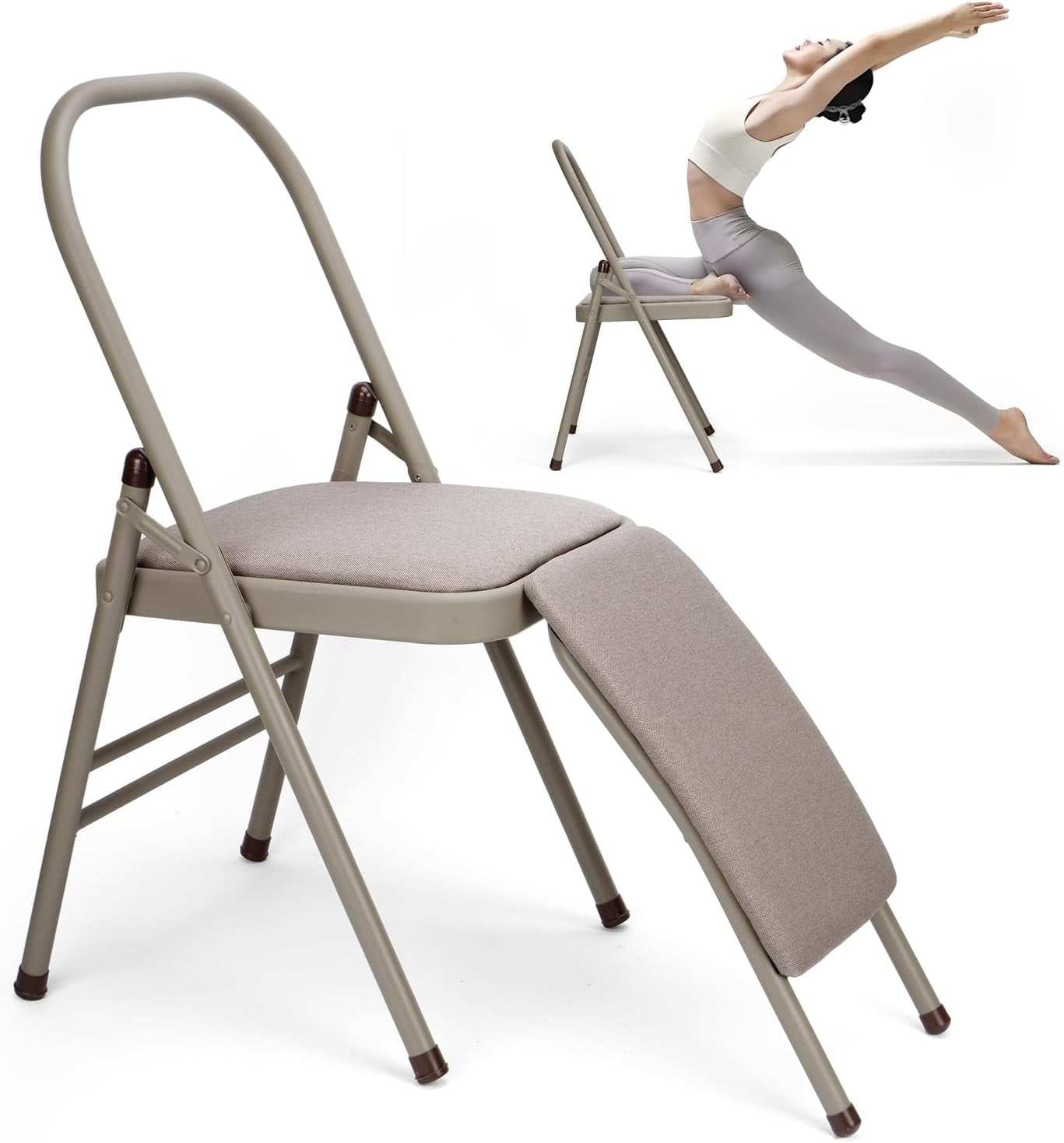 Yoga Auxiliary Chair with Lumbar Back Support Professional Thickened ...