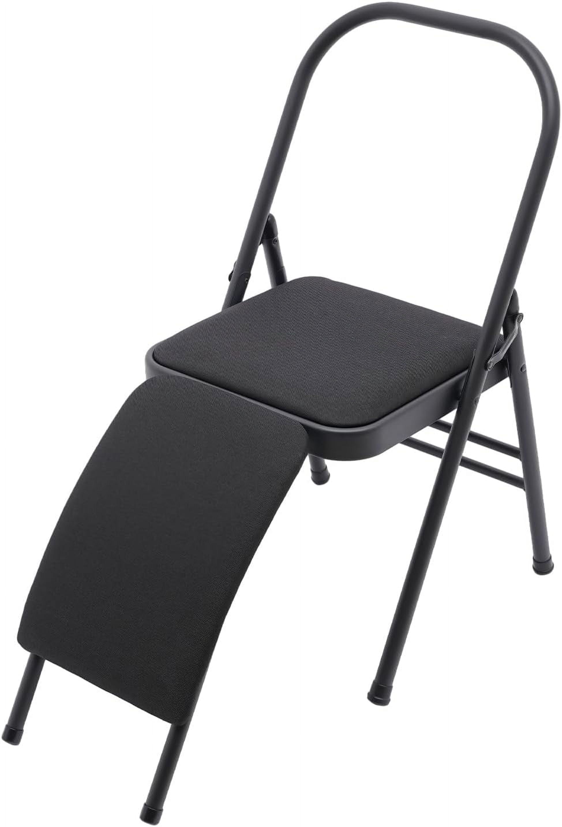 Yoga Auxiliary Foldable Chair with Lumbar Back Support Balance ...