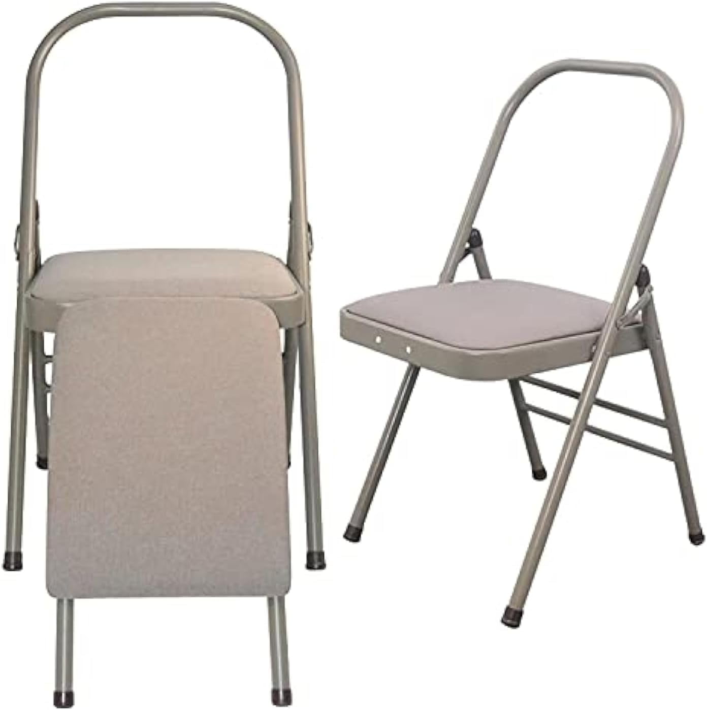 Yoga Auxiliary Foldable Chair with Lumbar Back Support Balance ...