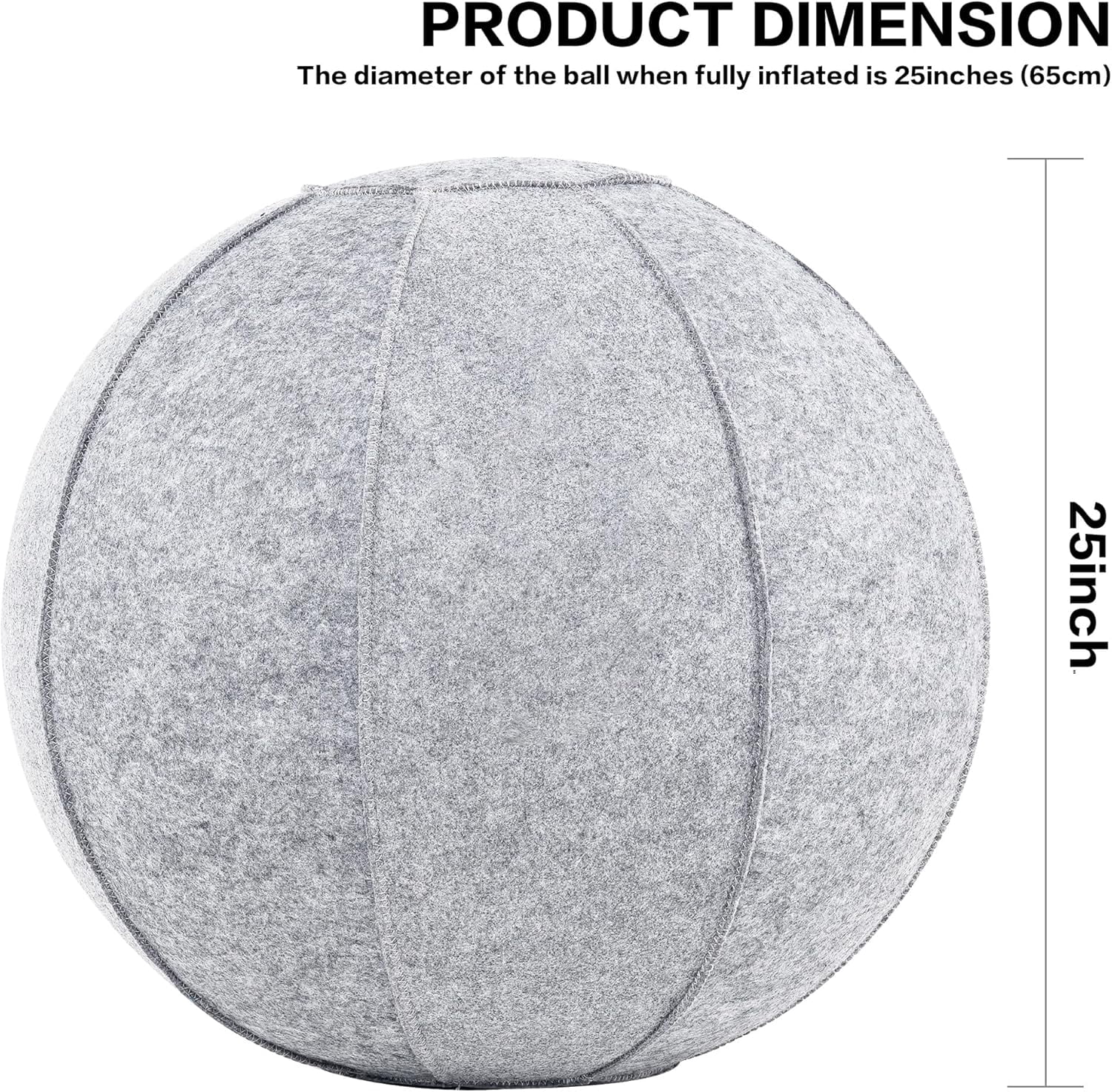 Yoga Ball Exercise Ball, Anti Slip Stability Ball Chair, 25” Heavy Duty ...