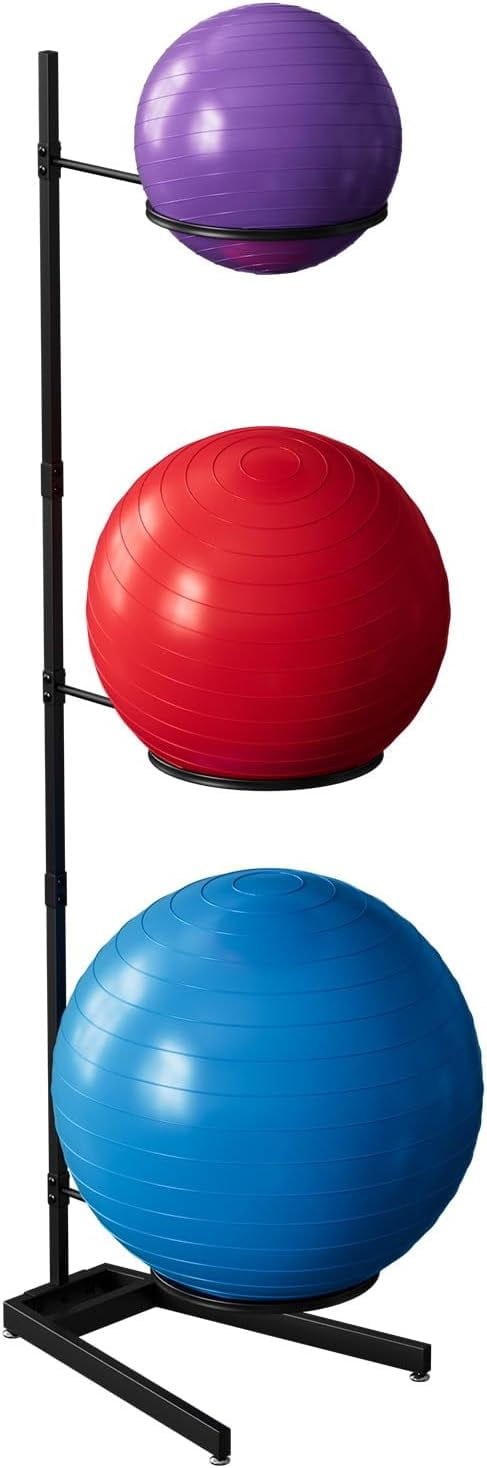 Yoga Ball Holder 3 Tiers Exercise Ball Holder Stability Ball Rack Gym ...