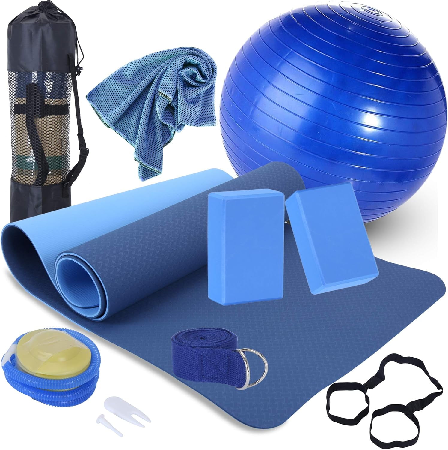 Yoga Beginners Kit Yoga Blocks 2 Pack Yoga Strap Yoga Ball Yoga Mat ...