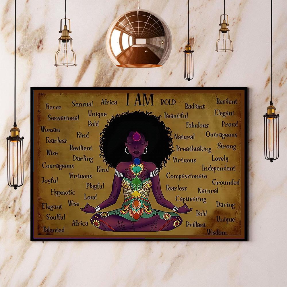 Yoga Black Girl I Am Africa Bold Radiant Paper Poster No Frame Matte ...