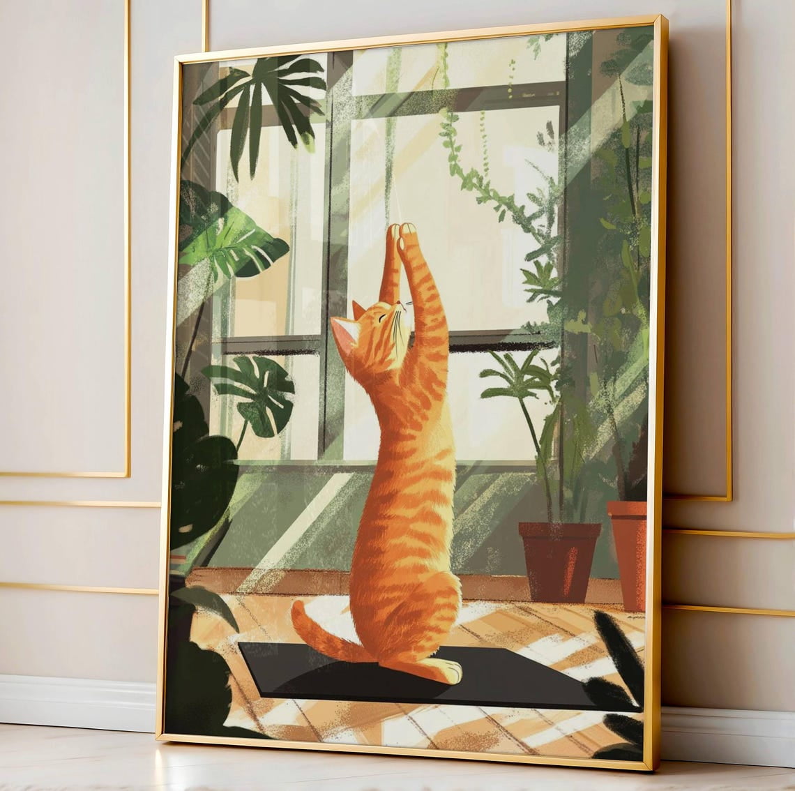 Yoga Cat Print, Stretching Cat Wall Art, Meditating Cat Zen Cat Poster ...