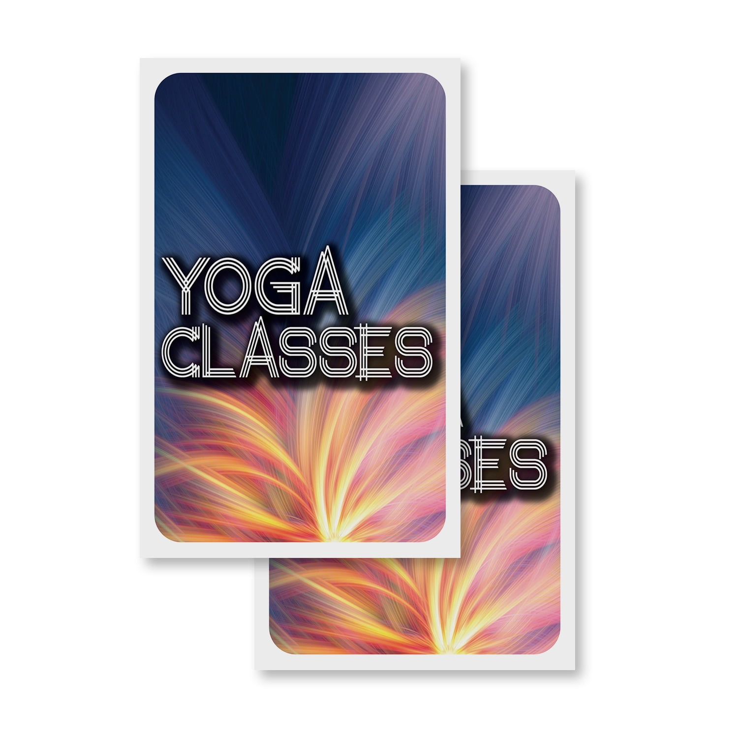 Yoga Classes (2-PACK) 24" x 36" Vinyl Decals | Sign Insert Peel & Stick ...