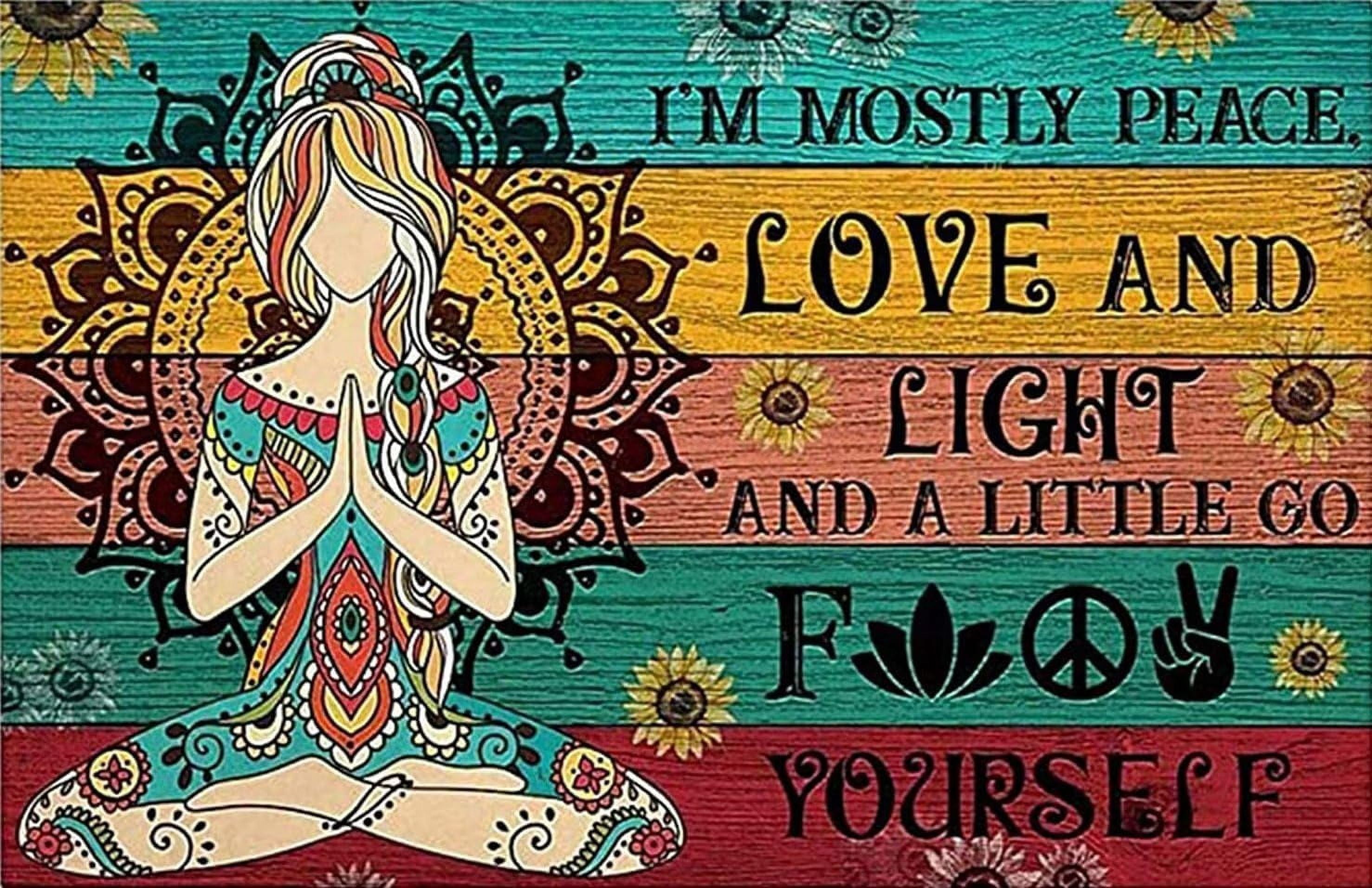 Yoga Diamond Art Kits for Adults,5D Painting Art Kits I'M Mostly Peace ...