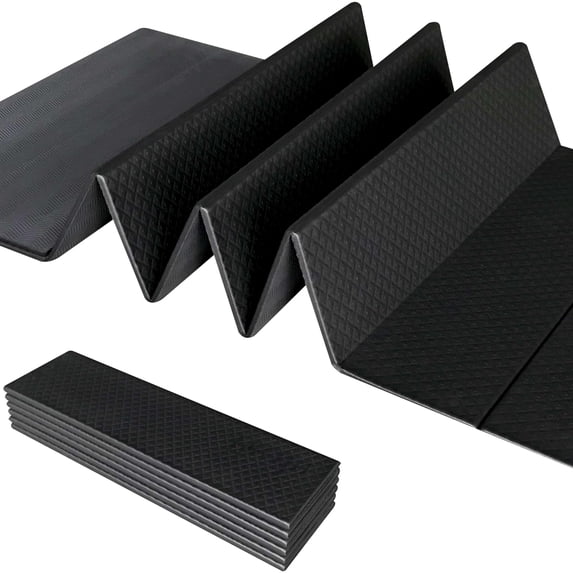 Yoga Exercise Mat Black 24" x 72" x 1/3" for Pilates Home Workouts ...
