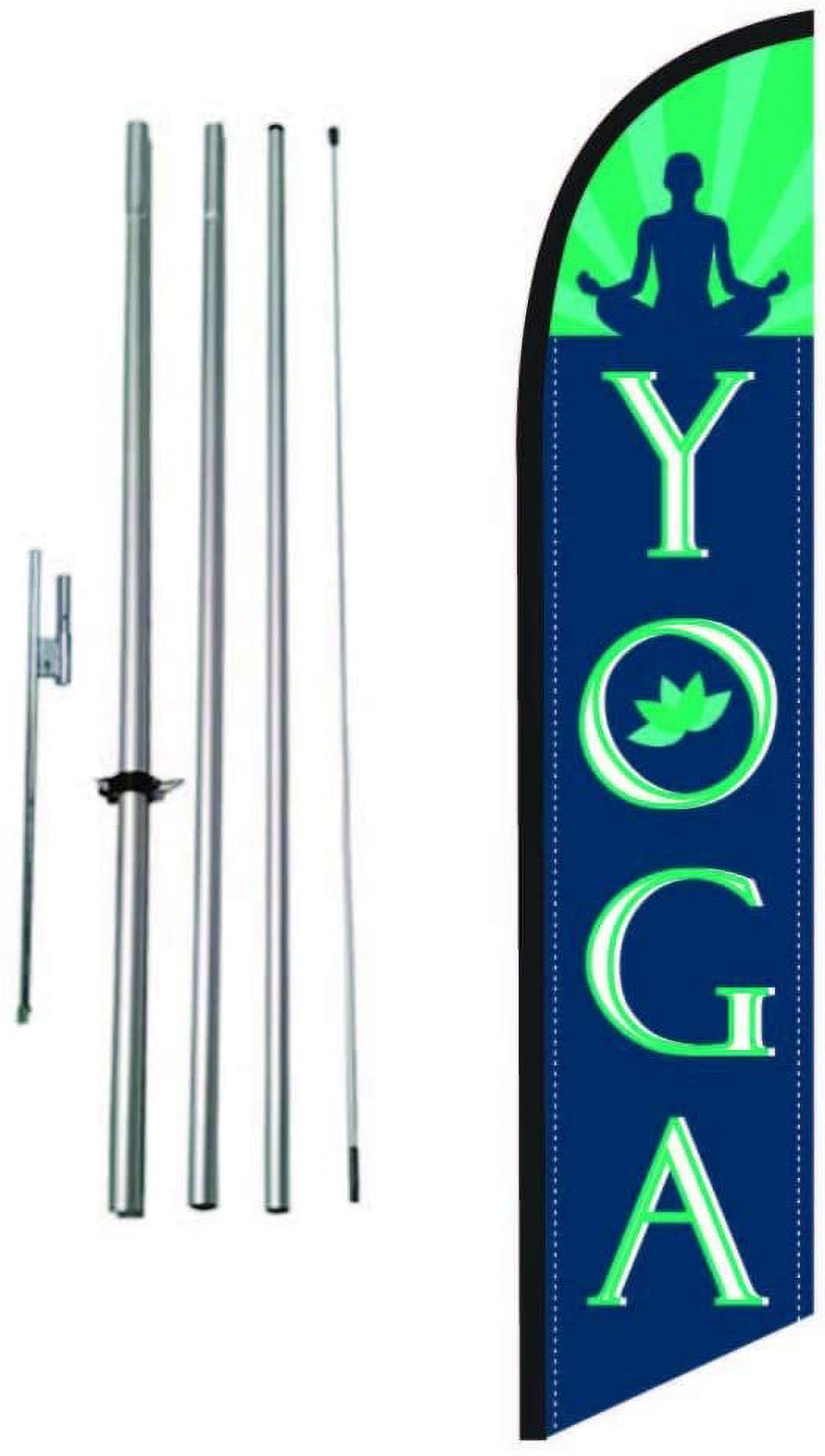 Yoga Fitness Gym Advertising Feather Banner Swooper Flag Sign with Flag ...