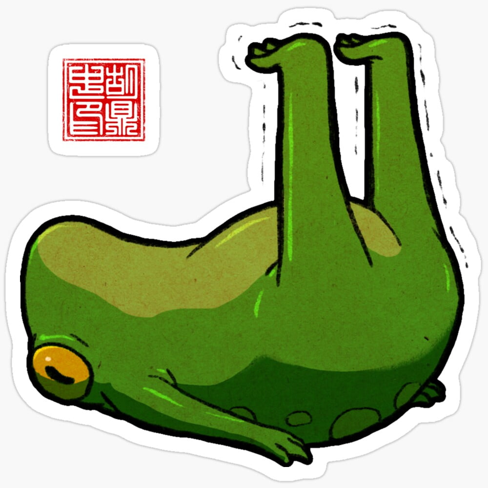 Yoga Frog Feet Up Viparita Karani Pose Stickerphone Decal Water Bottle ...