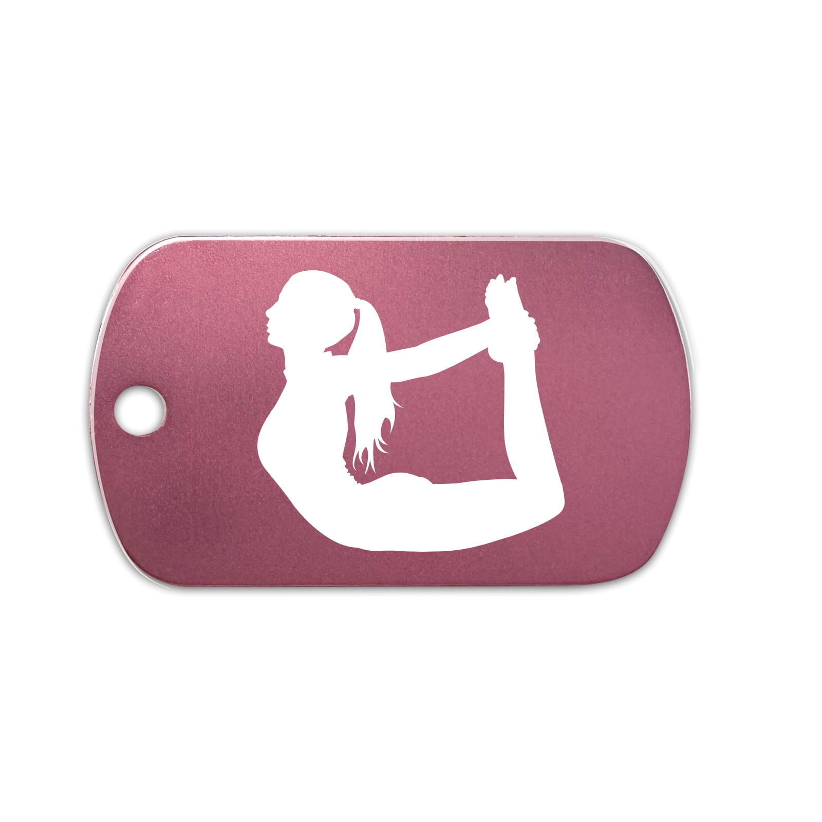 Yoga GI Dog Tag Aluminum Keychain - Pink - Walmart.com