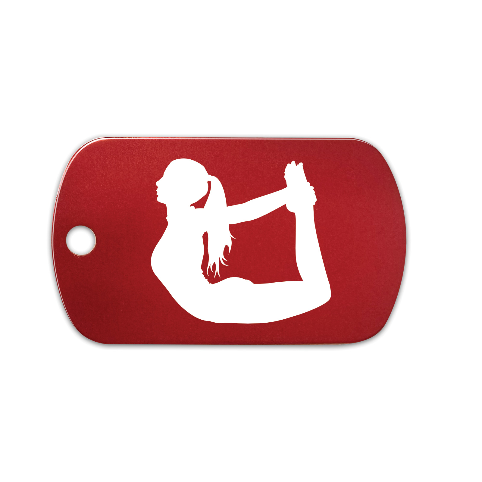 Yoga GI Dog Tag Aluminum Keychain - Red - Walmart.com