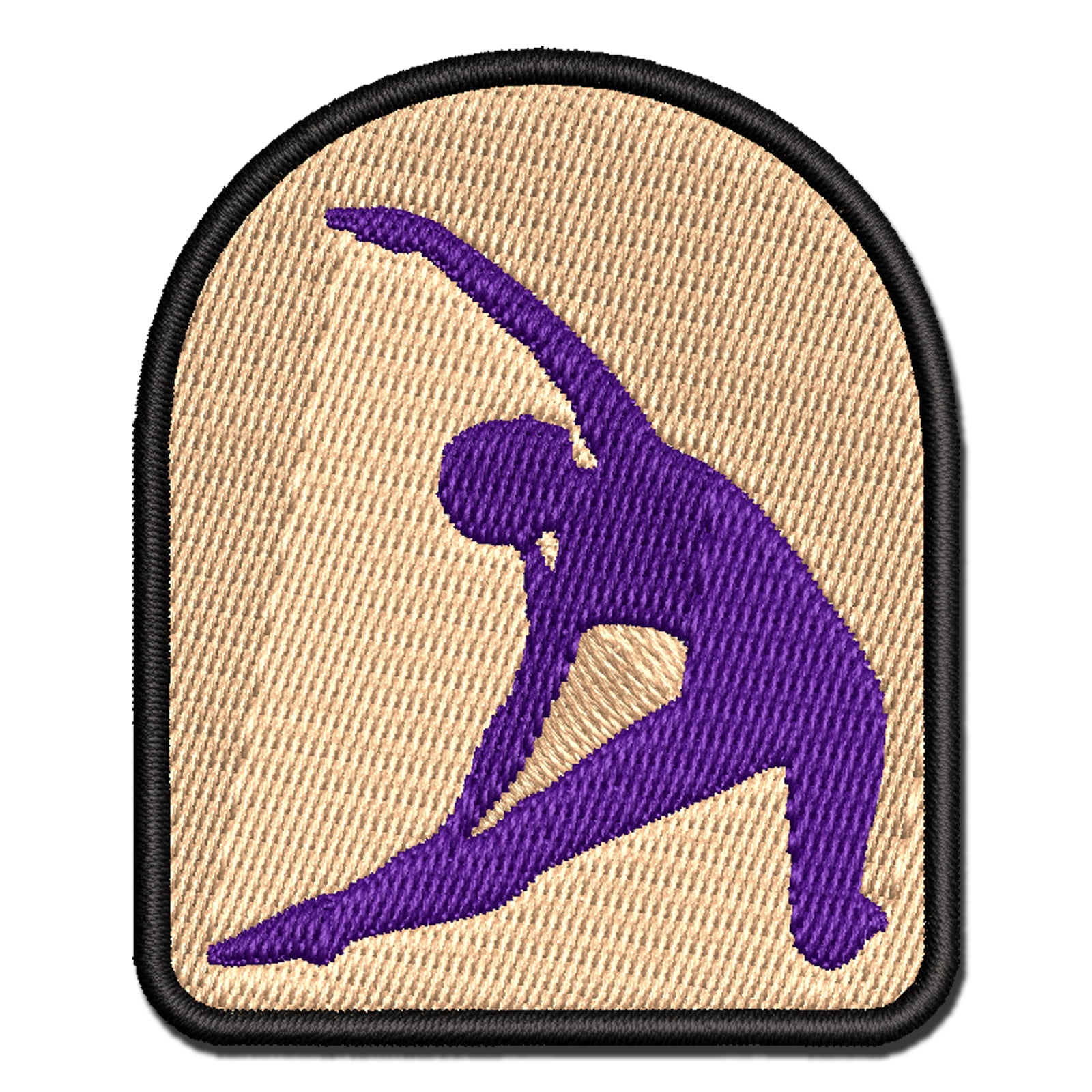 Yoga Gate Pose Applique Multi-Color Embroidered Iron-On Patch - 3 Inch ...