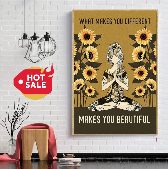 Yoga Girl What Makes You Different Makes You Beautiful NO FRAMED POSTER ...