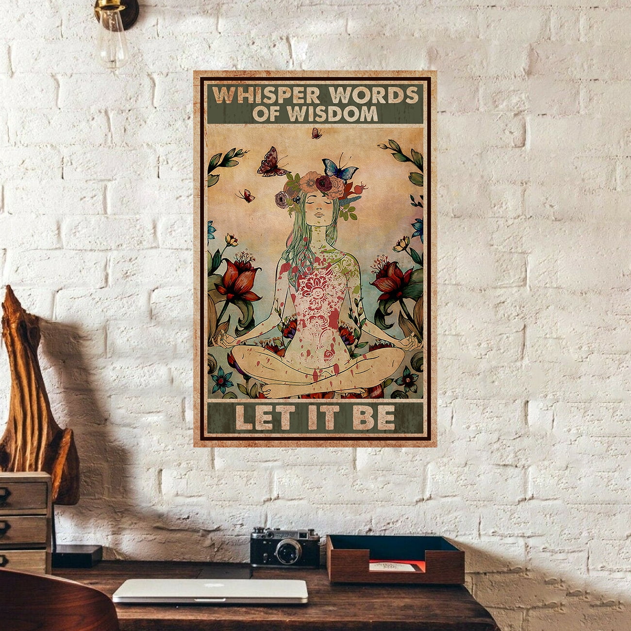 Yoga Girl Whisper Words Of Wisdom Let It Be Hippie Poster 16 x 24 Inch ...