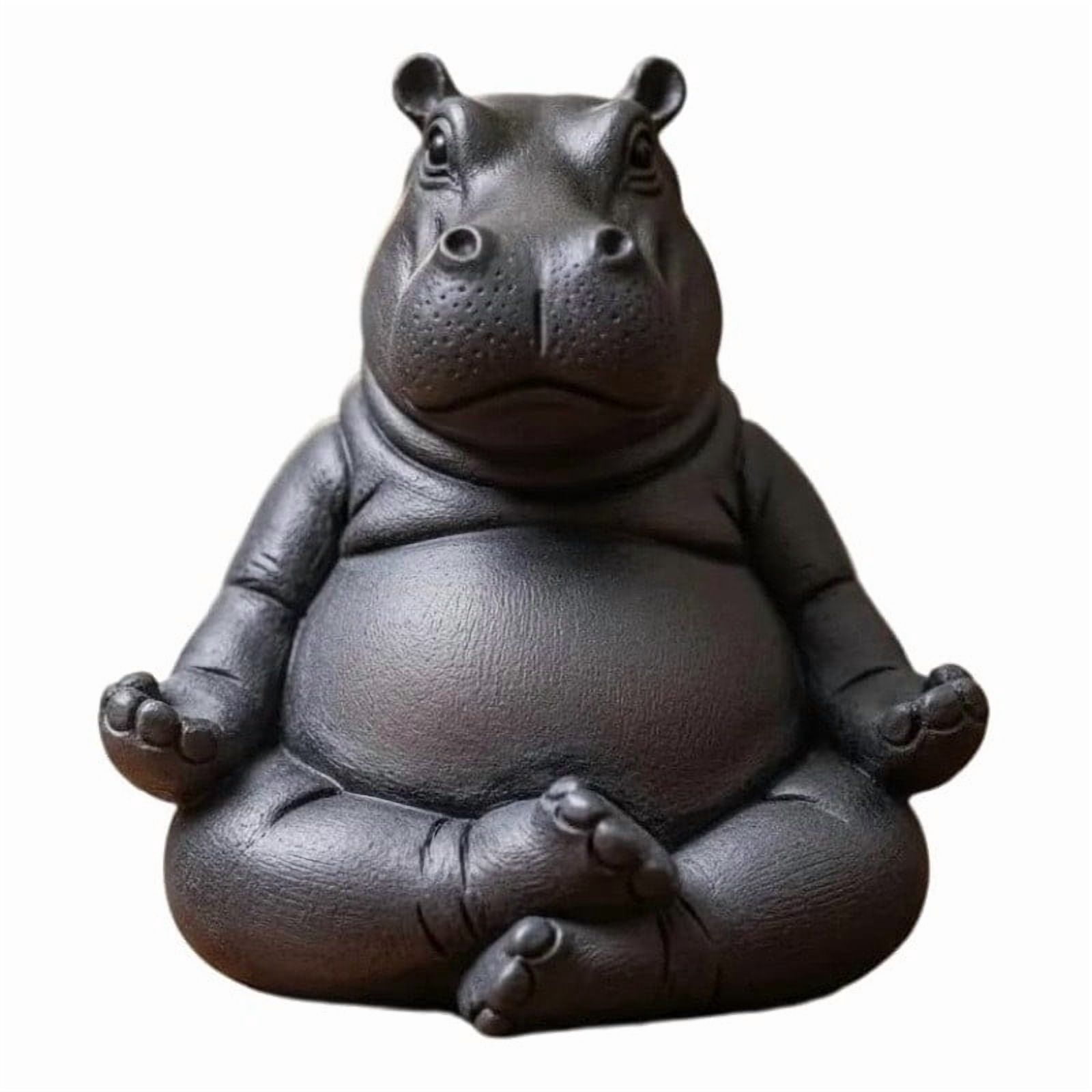 Yoga Hippo Resin Figurine, Handcrafted Hippo Figurine, Symbolizes ...