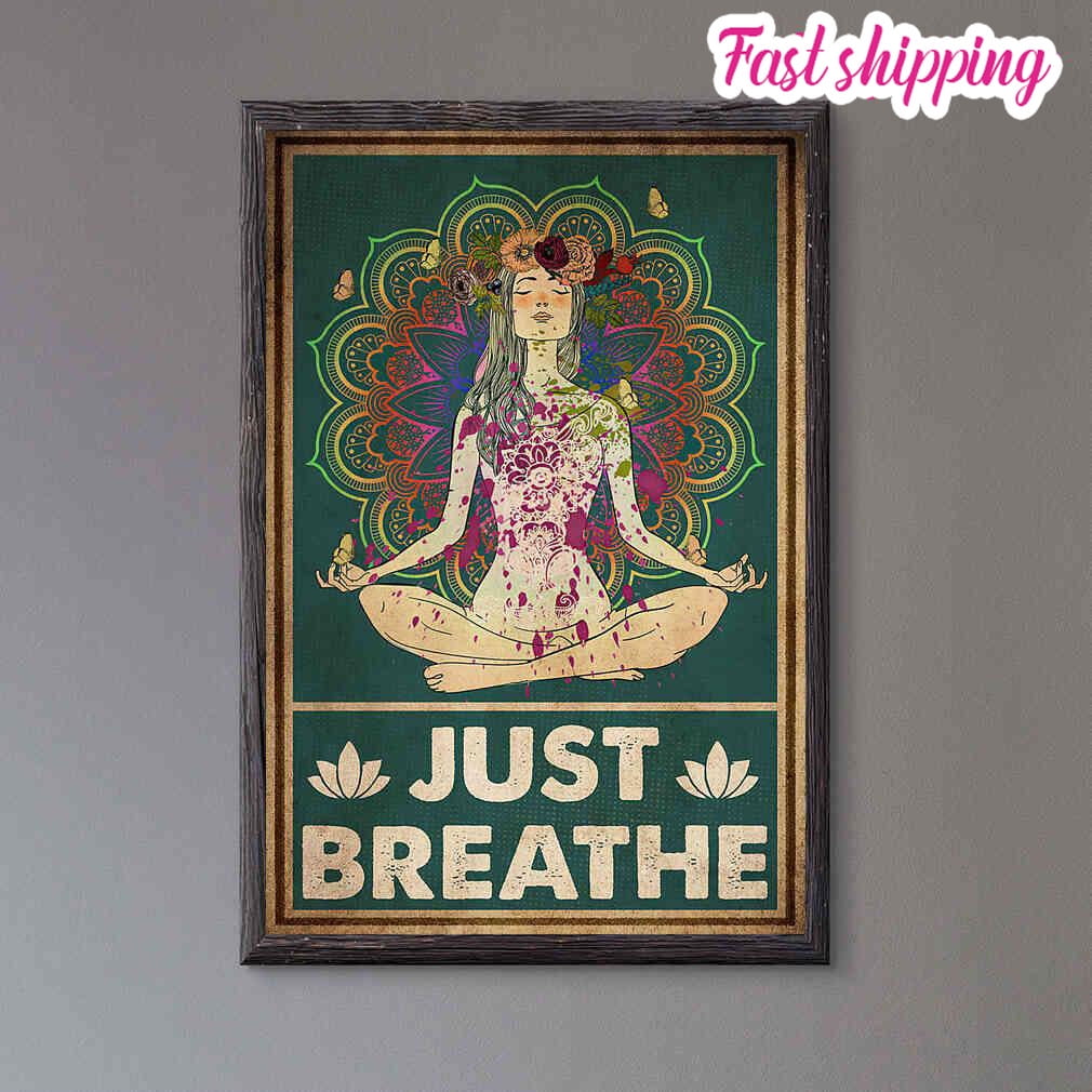 Yoga Inner Peace Just Breathe poster Prints Poster Wall Art Vertical 11 ...