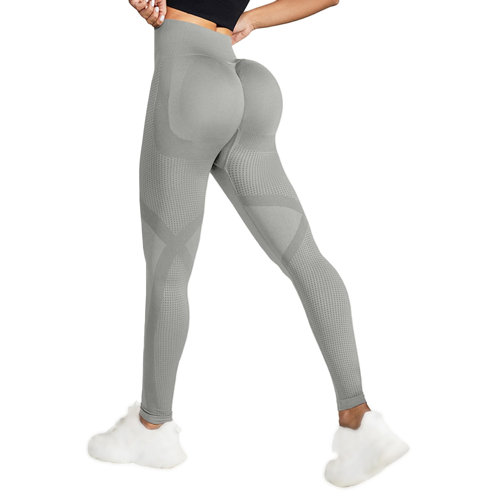 Yoga Leggings Womens Texture Peach Hip Lifting Without Lines Tight ...