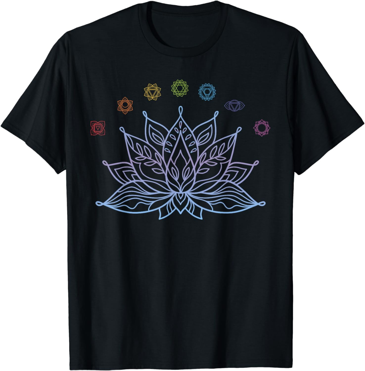 Yoga Lotus Flower Chakra Stones Yoga Mat Chakra Lotus Flower T-Shirt ...