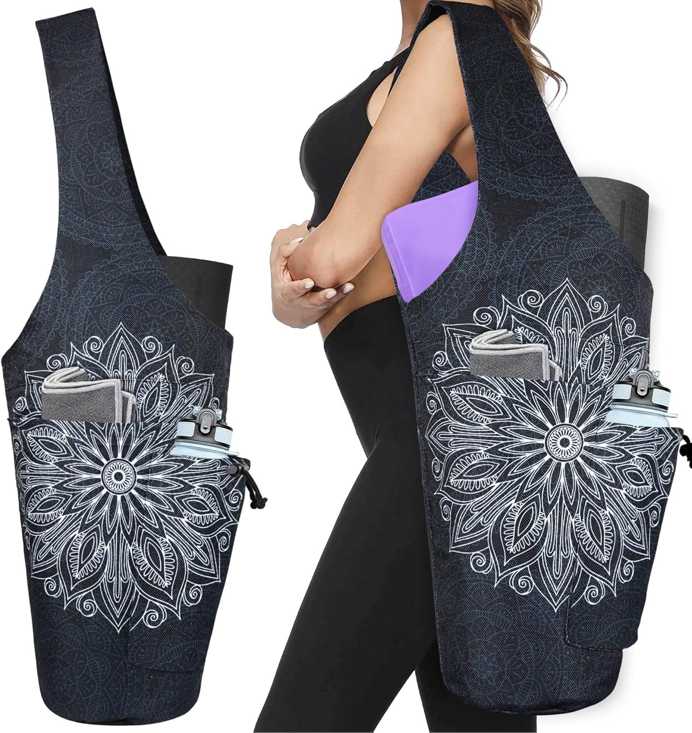 Yoga Mat Bag - Large Opening Long Tote Yoga Mat Carrier Holder Bag with ...