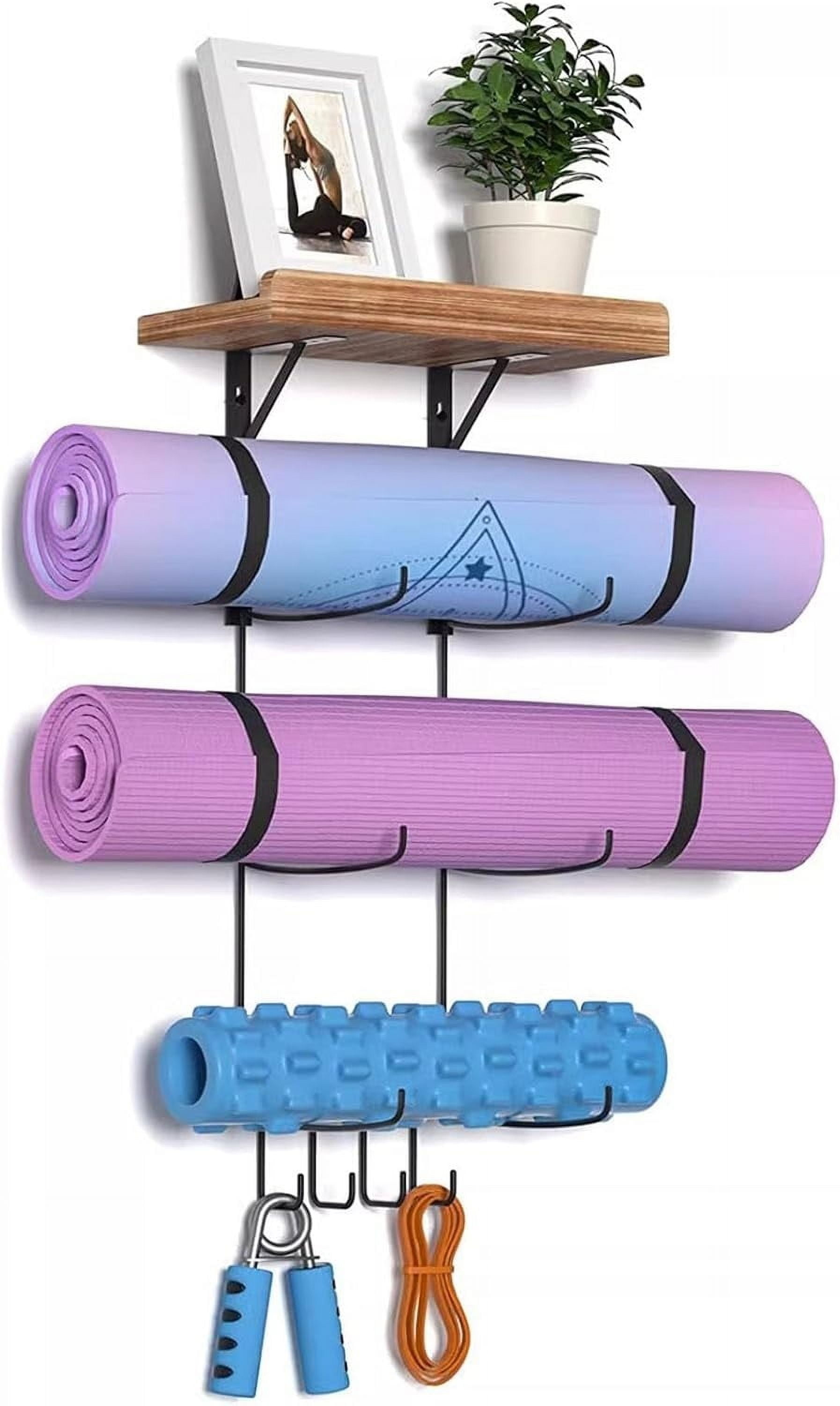 Yoga Mat Holder Wall Mount Yoga Mat Storage Rack Home Gym Accessories ...