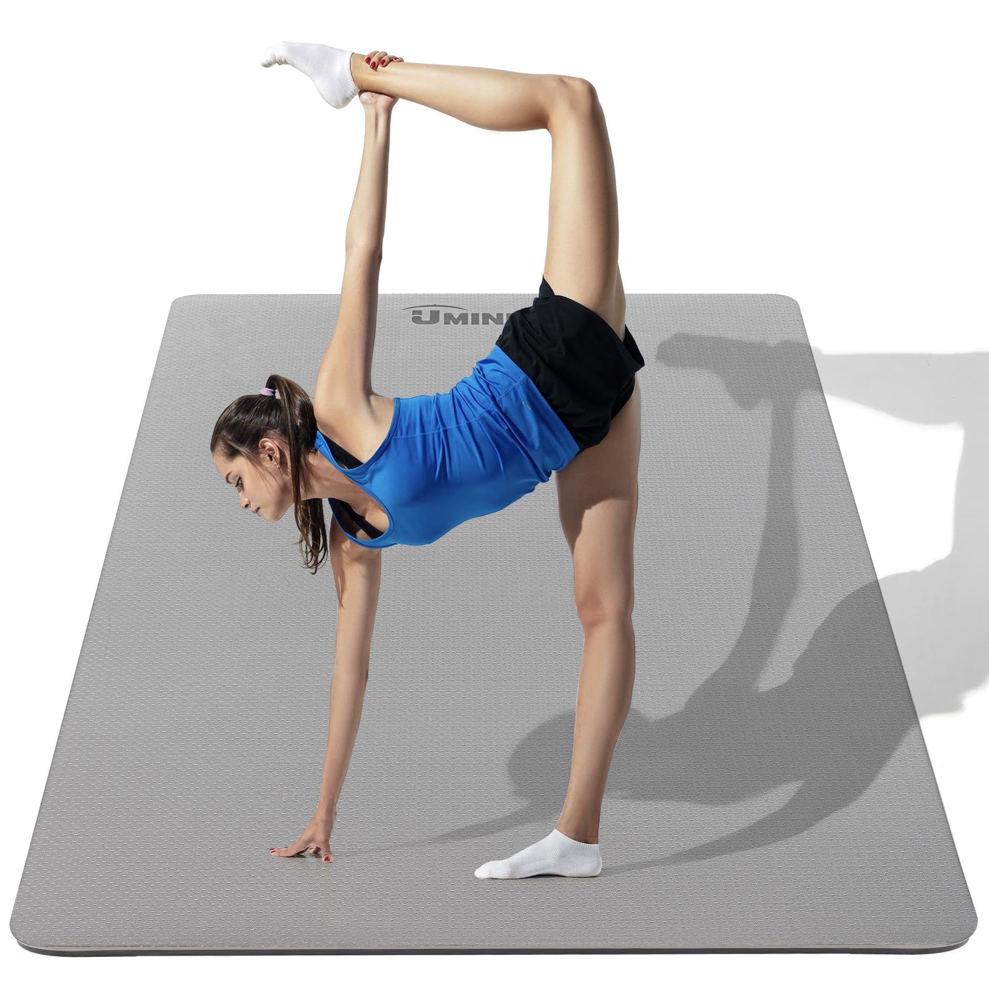 Yoga Mat for Men and Women 2/5 Inch Extra Thick All-Purpose TPE Fitness ...