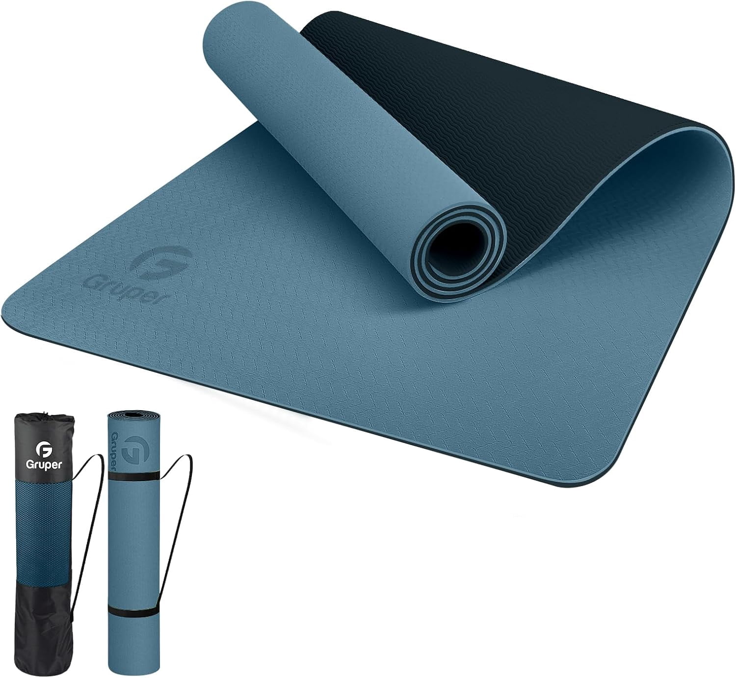 Yoga Mat Non Slip, Eco Friendly Fitness Exercise Mat with Carrying ...