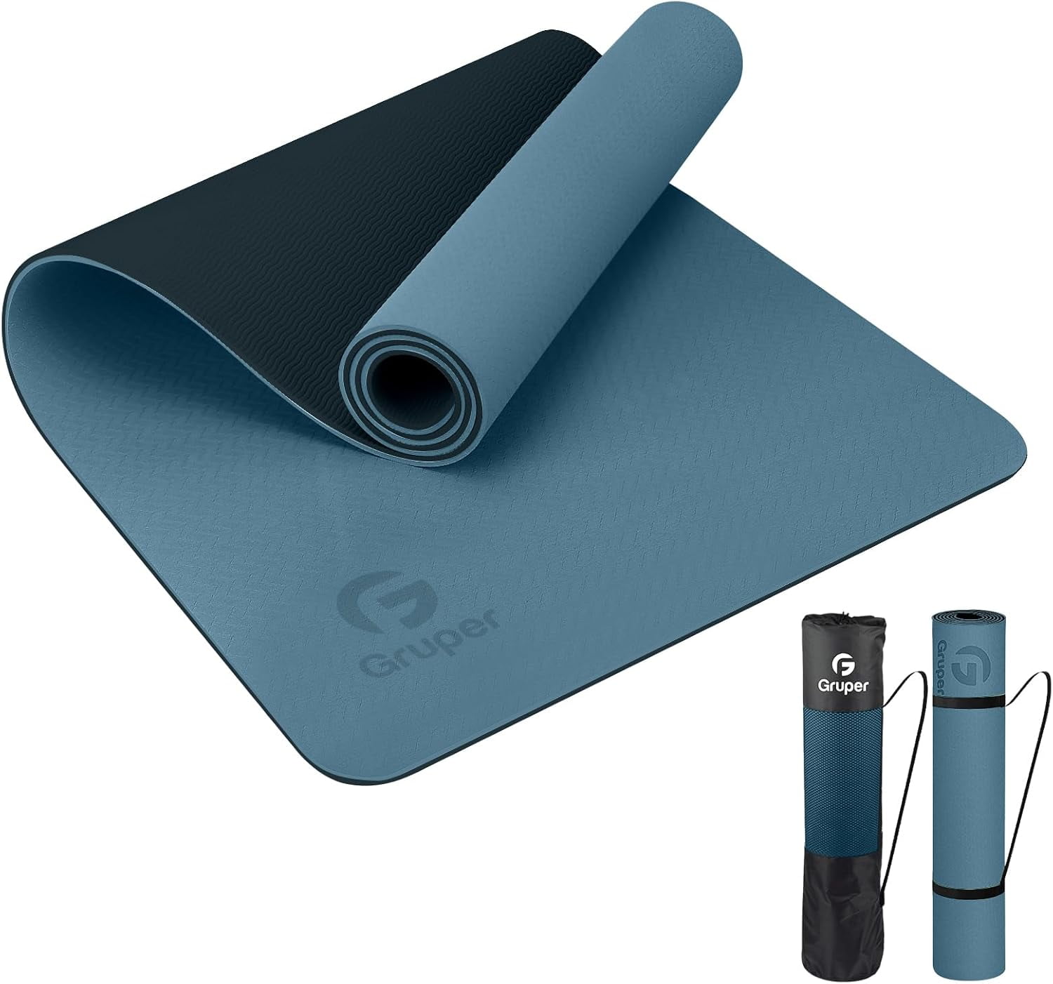 Yoga Mat Non Slip, Eco Friendly Fitness Exercise Mat with Carrying ...