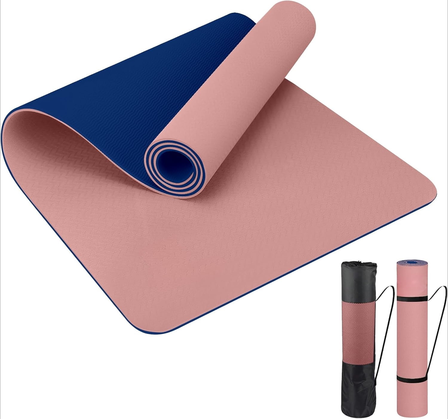 Yoga Mat Non Slip, Eco Friendly Fitness Exercise Mat with Carrying ...